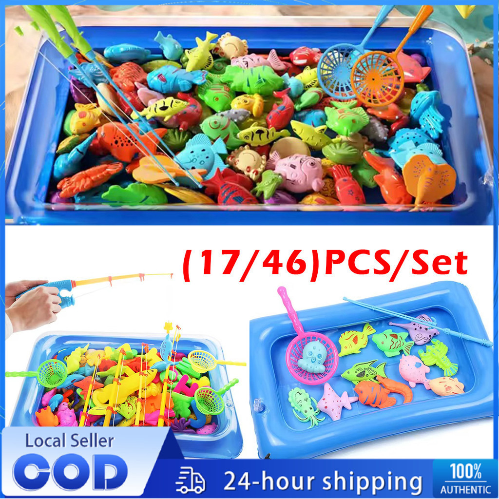 17/46 PCS Magnetic fishing game fishing toy for kids Set Kiddie Party ...