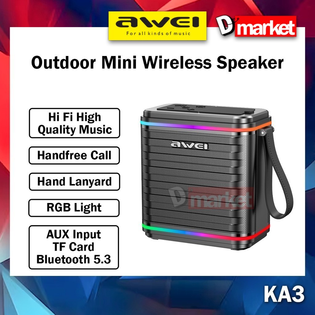Awei KA3 Portable Outdoor Bluetooth Speaker RGB Mini Speaker Awei Speaker Awei Wireless Speaker ...
