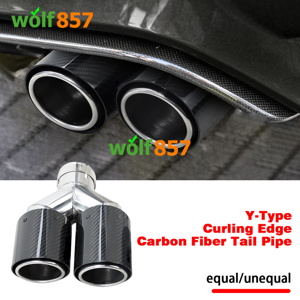 Dual Y HKS Style Exhaust Muffler Tip Car Pipe Modification Double End ...