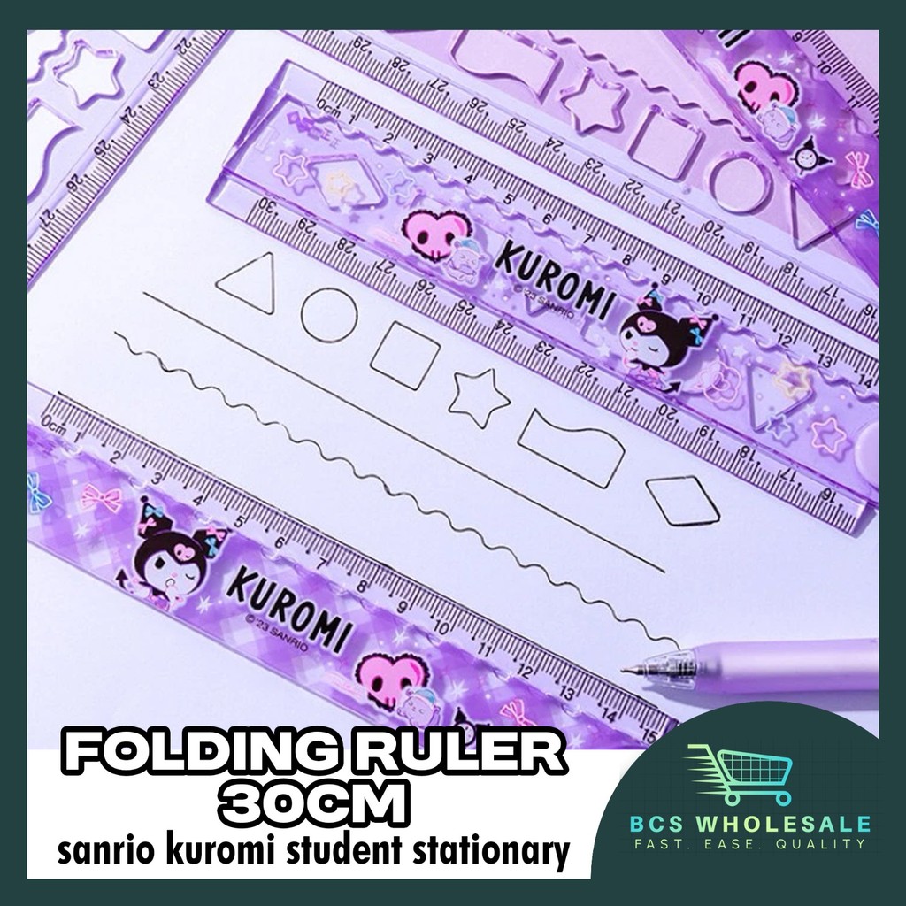 Kuromi Image Multi functional Folding Ruler Elementary School Drawing ...