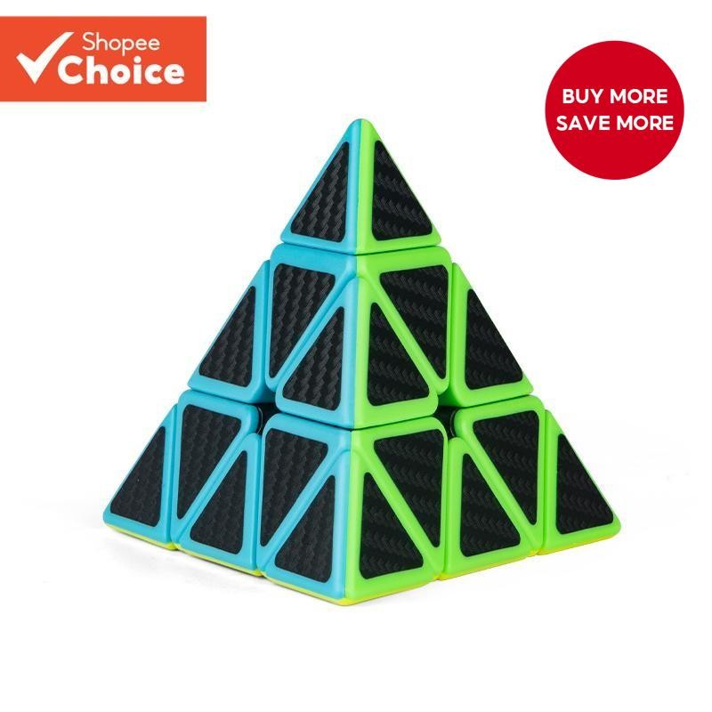 3X3 Pyramid Speed Cube Carbon Fiber Sticker Puzzle Cube 3X3X3 Speed ...