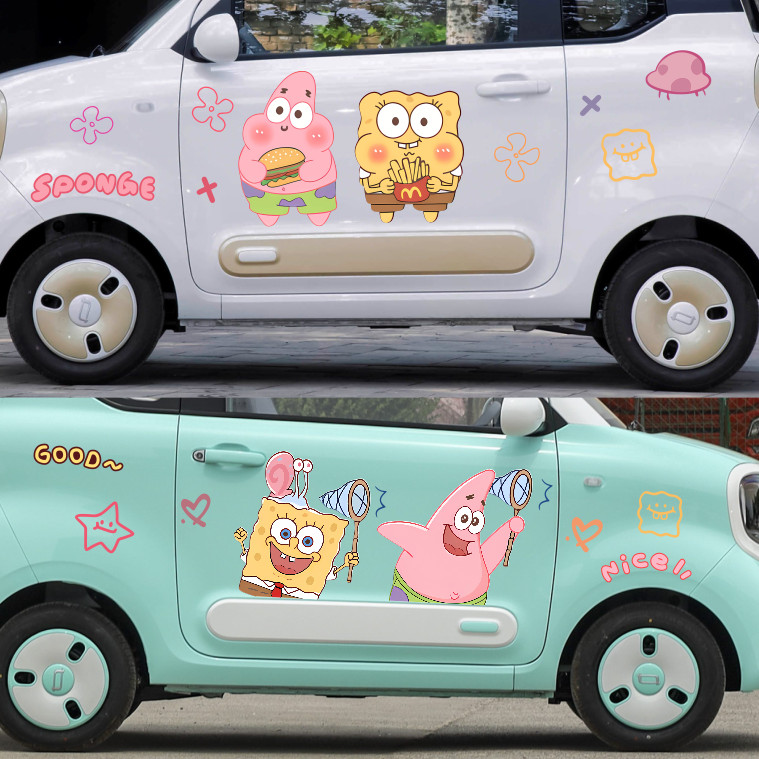 SpongeBob cute decorative car stickers, WULING Mini Patrick Star ...