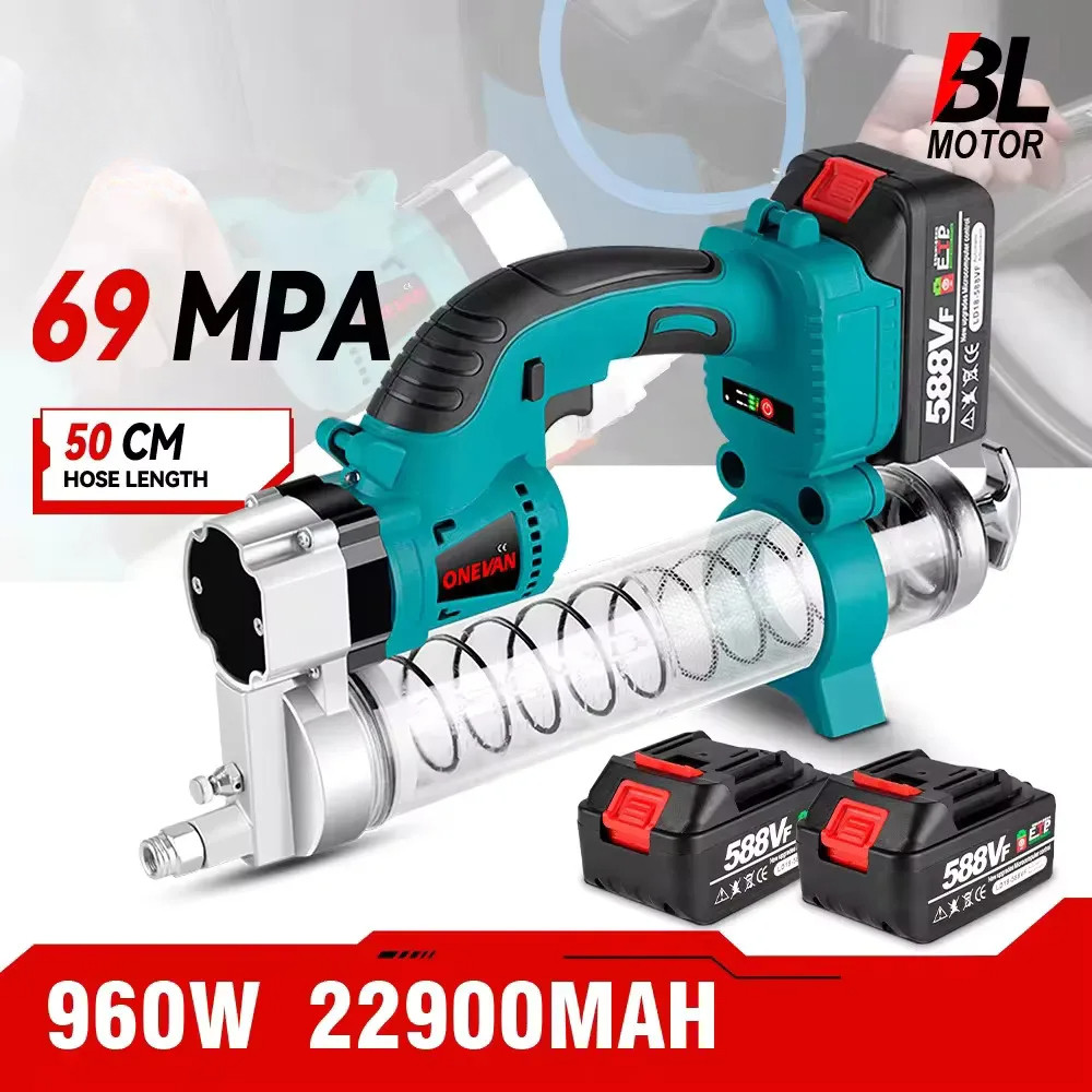 10000PSL Cordless Electric Grease Gun High Pressure Car Lubricating Oil ...