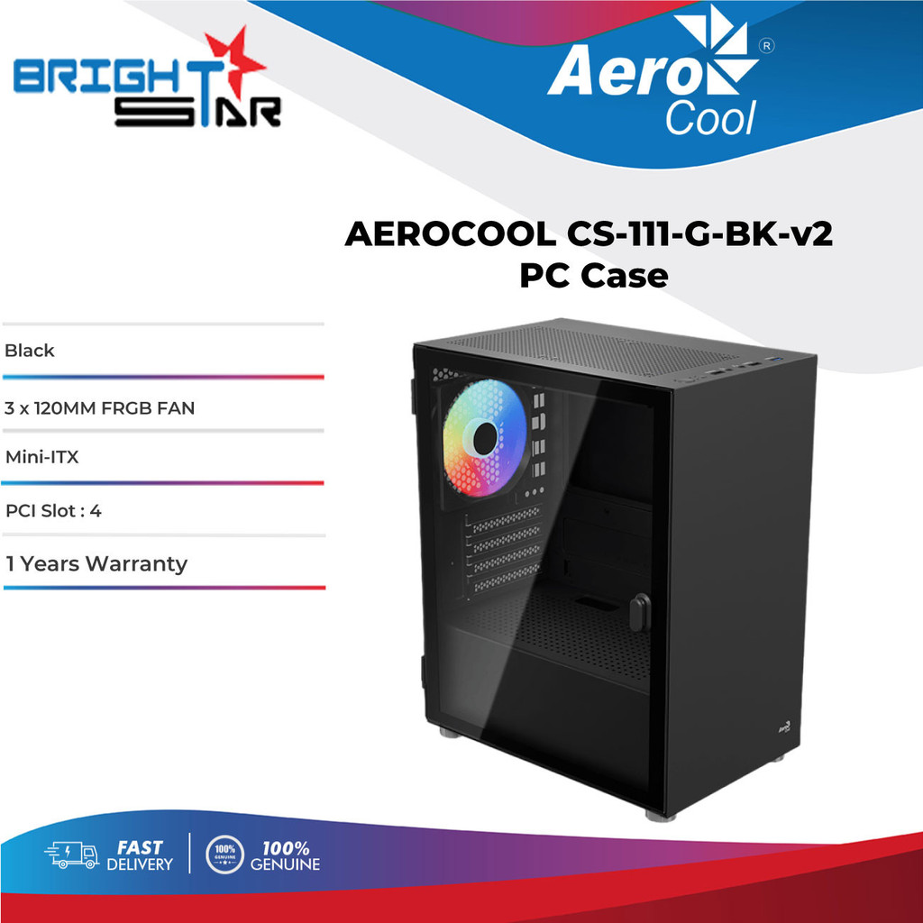 AEROCOOL CS-111 V2 Micro-ATX PC Chassis - Black/White | Shopee Malaysia