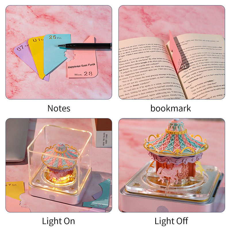 { MY Fashion } Carousel Desk Calendar With LED Lights 2025 Calendar ...