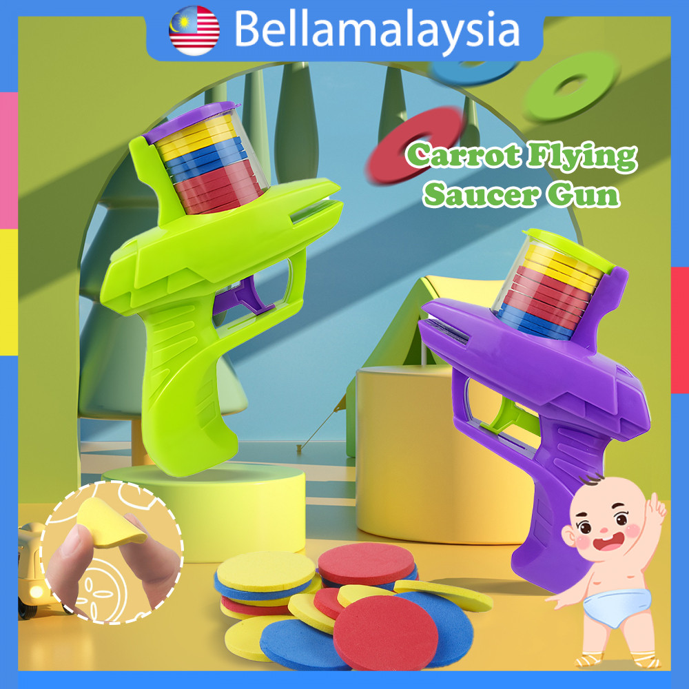 Bella Kids Flying Disc Launcher Carrot Gun Kids Outdoor Game Disc Gun ...