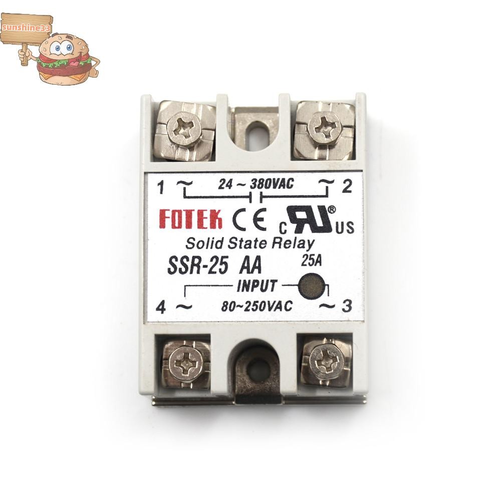 sun 24V-380V 25A SSR-25AA Solid State Relay Module 80-250VAC AC-AC shine | Shopee Malaysia