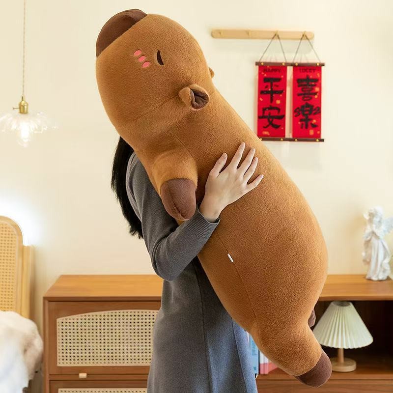 Lying Capybara Plush Toy 40cm/80cm Capybara Doll Birthday Gift For Best Friend Girl | Shopee ...