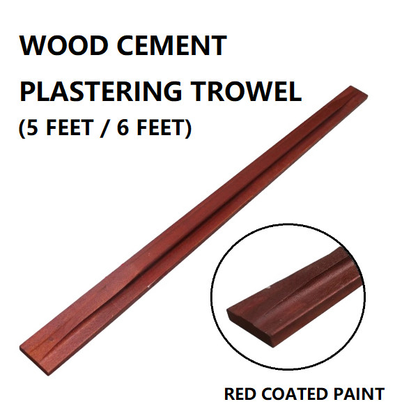 (5' / 6') Wood Cement Plastering Trowel / Wooden Trowel / Kayu Panjang ...