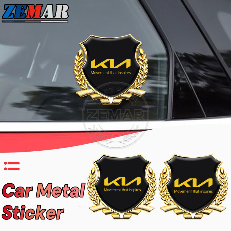 KIA Car 3D Metal Stickers Car Logo Side Window Side Door Badge Emblem ...