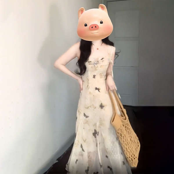 beach dress dress korean style Pakaian cetakan rama-rama reka bentuk ...