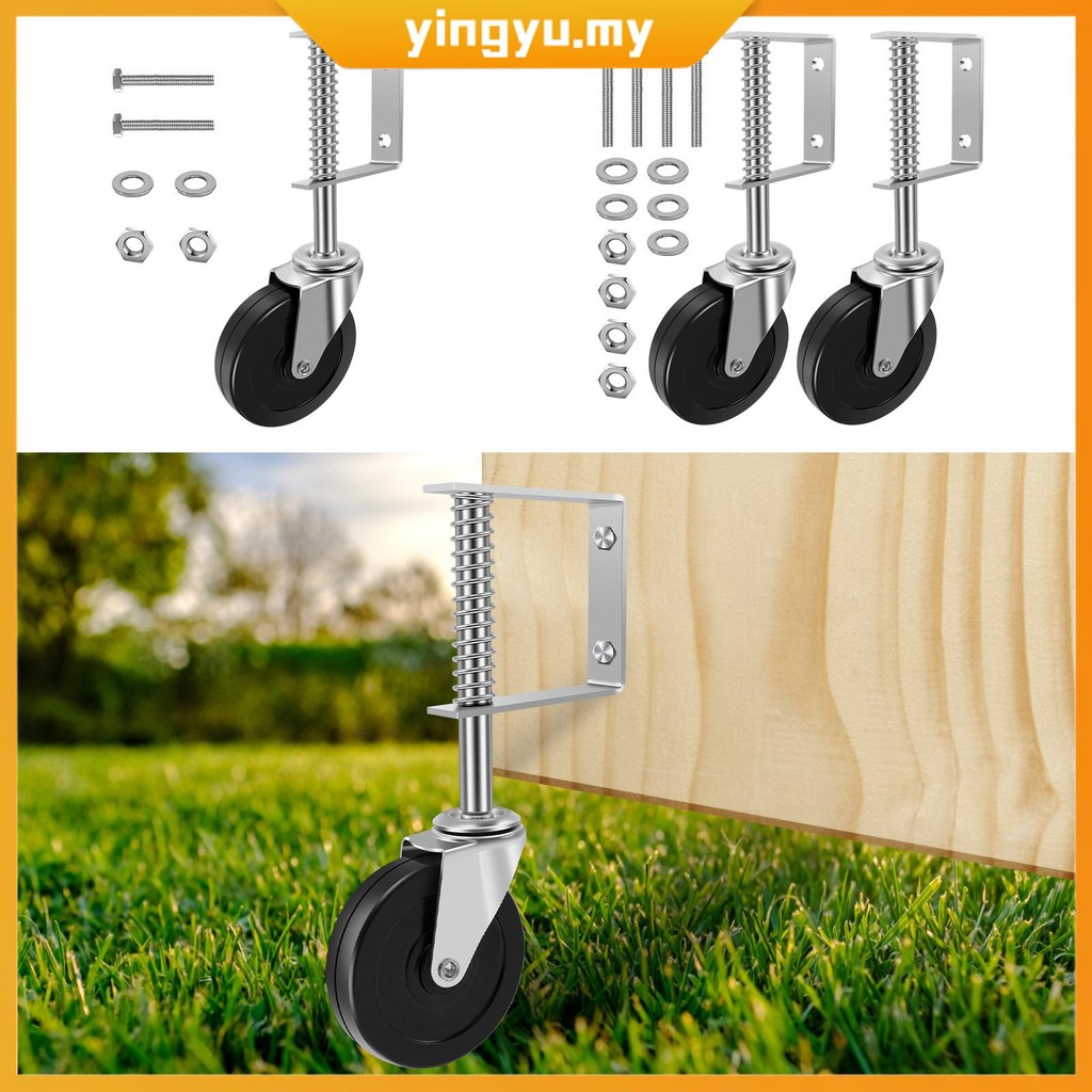 1/2Pcs Gate Wheel 4 Inch 360° Rotatable Wooden Gate Wheel 70kg Capacity ...