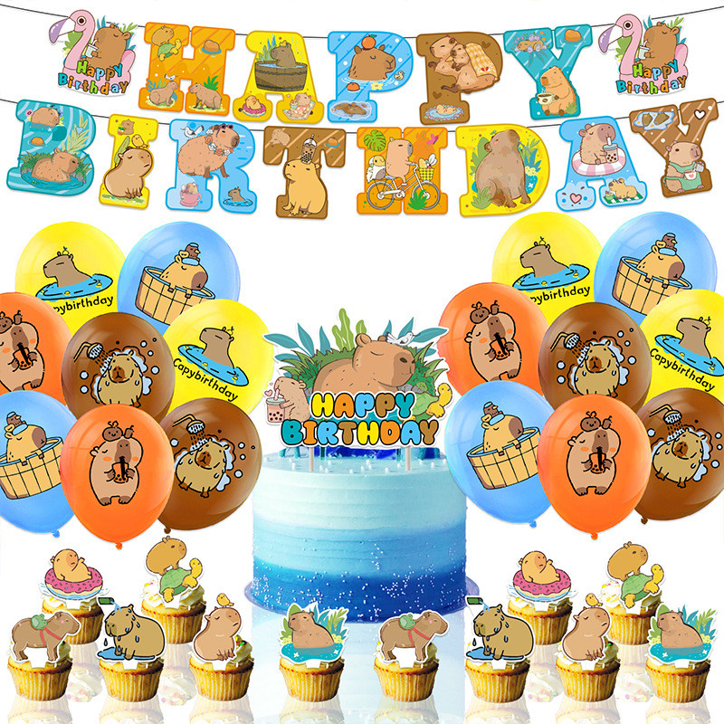 Capybara Birthday Decoration Set / Cake Topper /Boy Girl Birthday Party ...