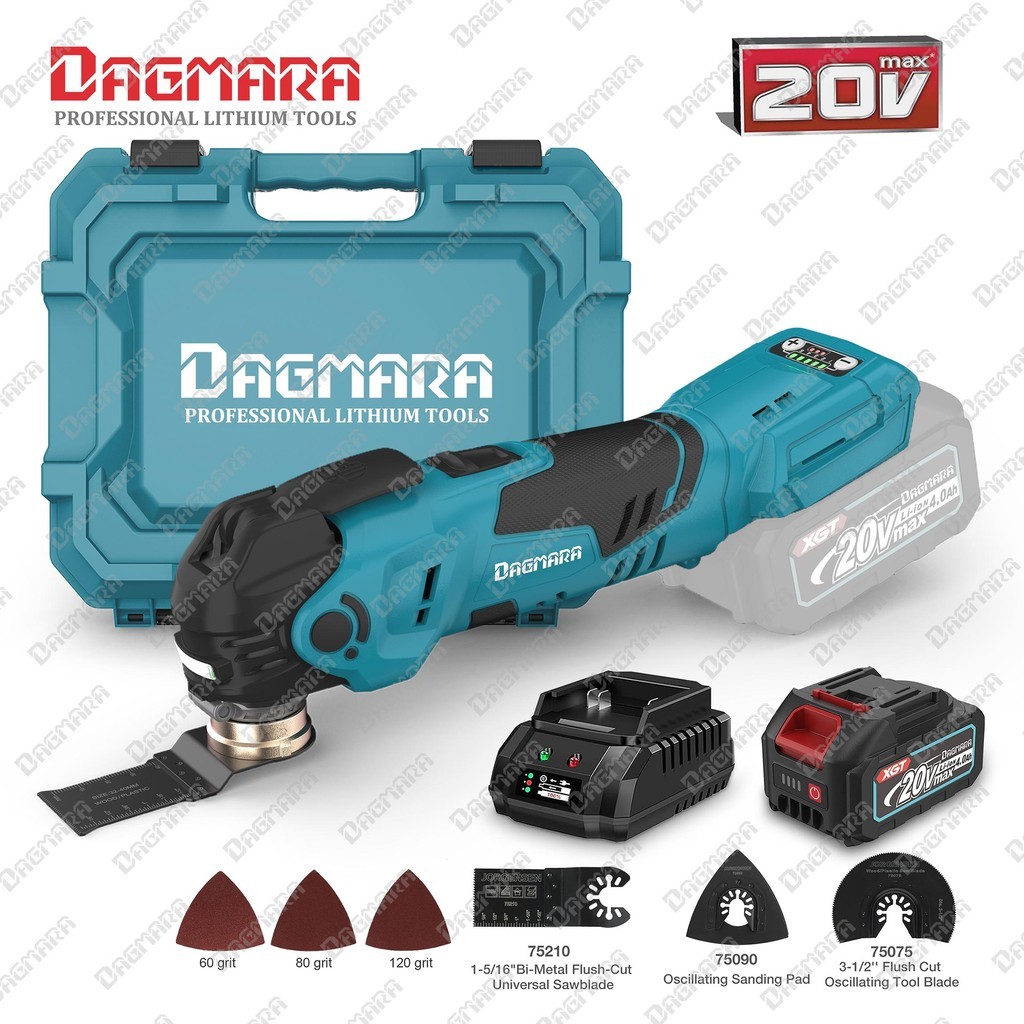 DAGMARA 20V Cordless Oscillating Tool Kit Multi-Tool with Blades, Sand ...