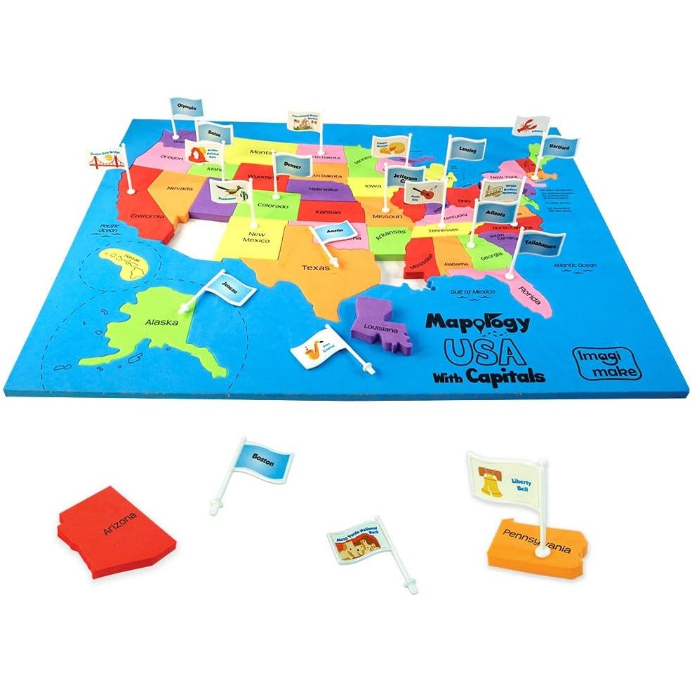Imagimake Mapology USA Map with Capitals | Learning States and Capitals ...