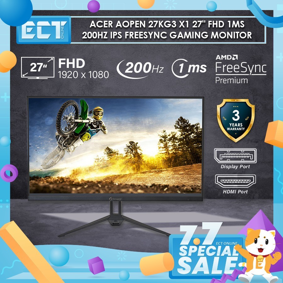 Acer Aopen 27KG3 X1 27" FHD (1920 x 1080) 1ms 200Hz IPS FreeSync Gaming ...