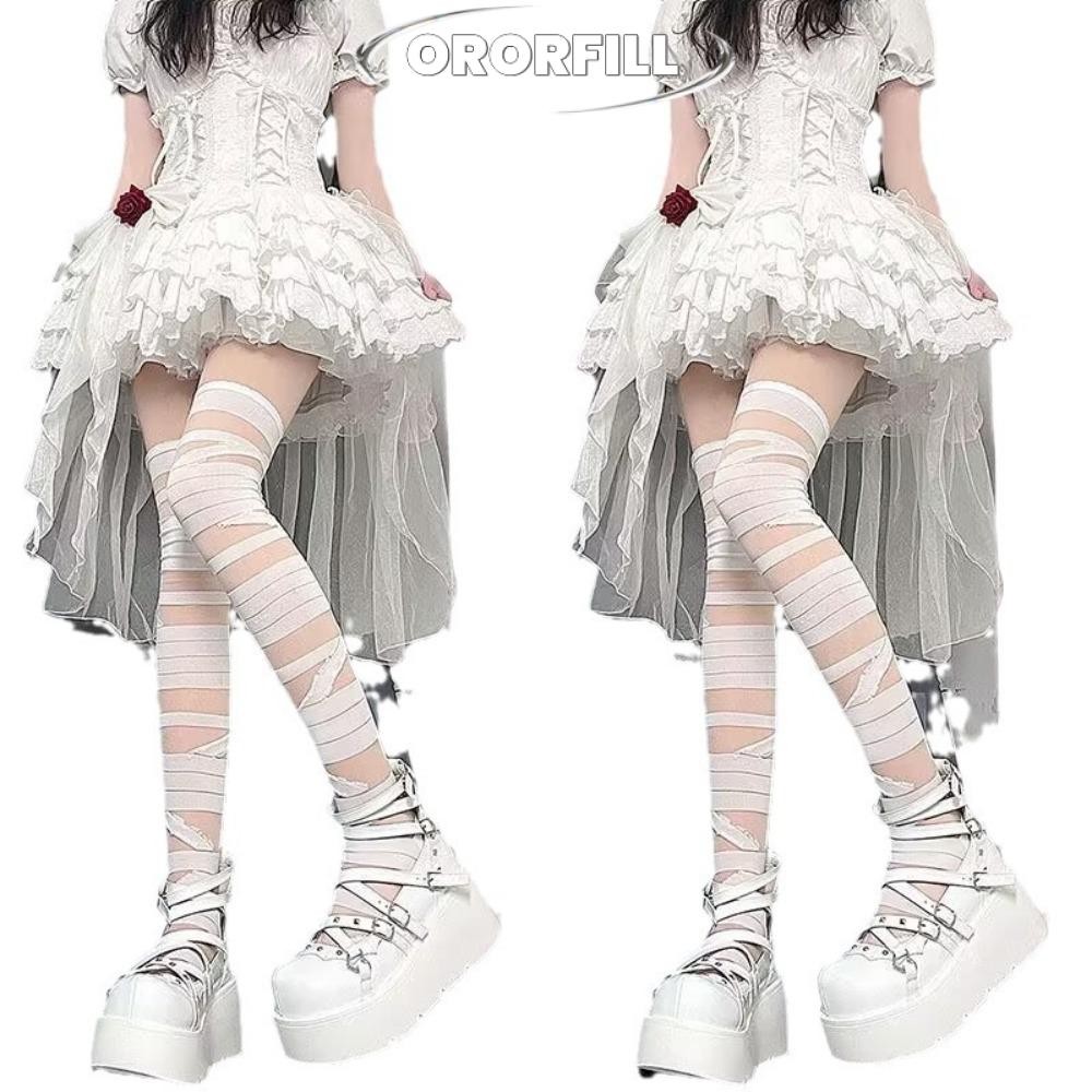 ORORFILL Long Stockings, Japanese Lolita JK Y2k Knee Socks, Ultrathin Spicy Girl Long Tube ...