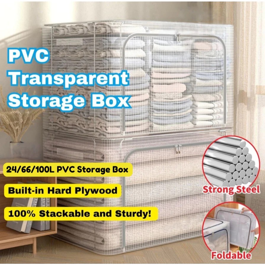 SF_ Transparent Foldable Storage Box Clothes Organizer Clothes Storage ...