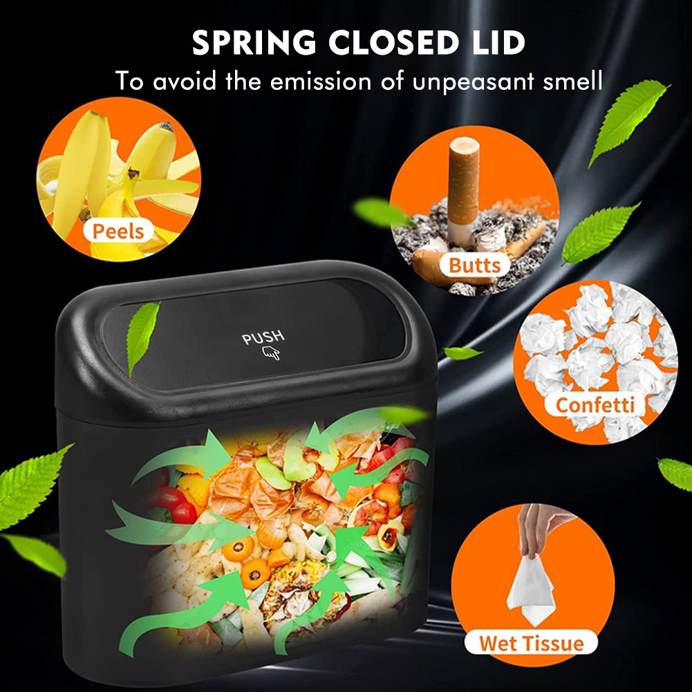 Car Portable Dustbin Car Trash Bin Rubbish Portable Dustbin Can Garbage ...