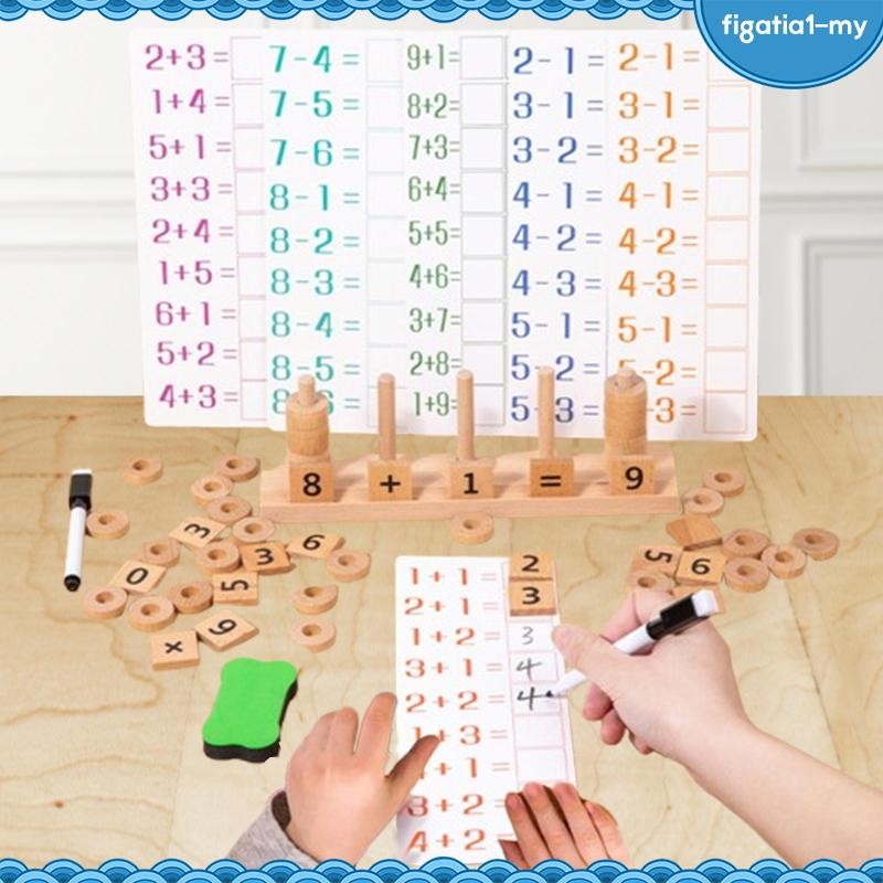 [figatia1] Kids Wooden Number Count Toys Stacking Educational Toy ...