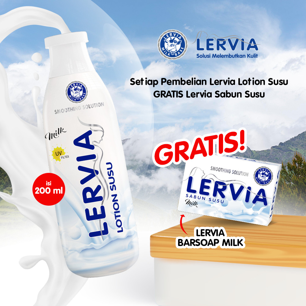 [BUNDLING] Lervia Milk Lotion Milk Bottle 200mL free LERVIA Mlik Milk ...