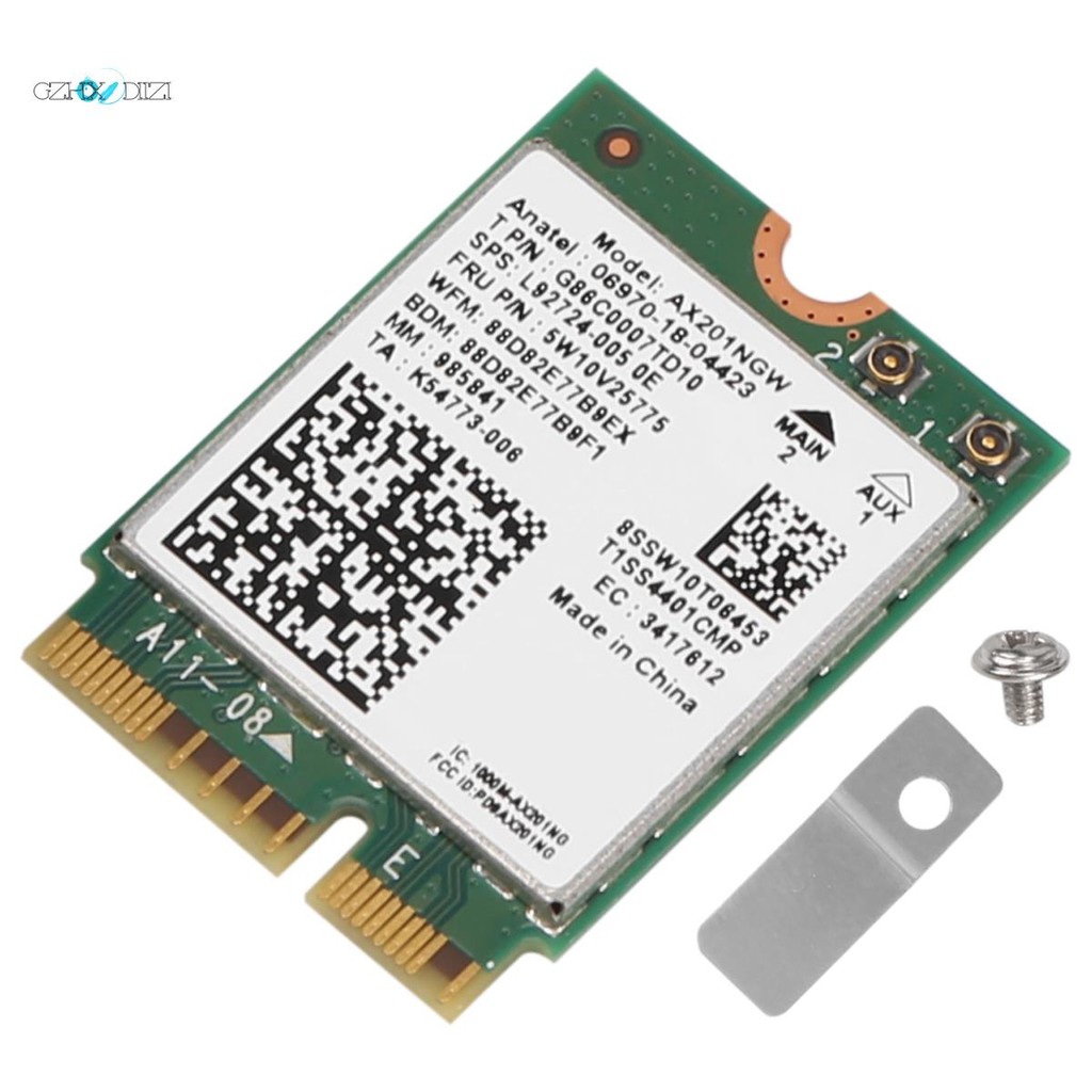 For Wi-Fi 6 AX201 Bluetooth 5.0 Dual Band 2.4G/5G Wireless NGFF Button ...