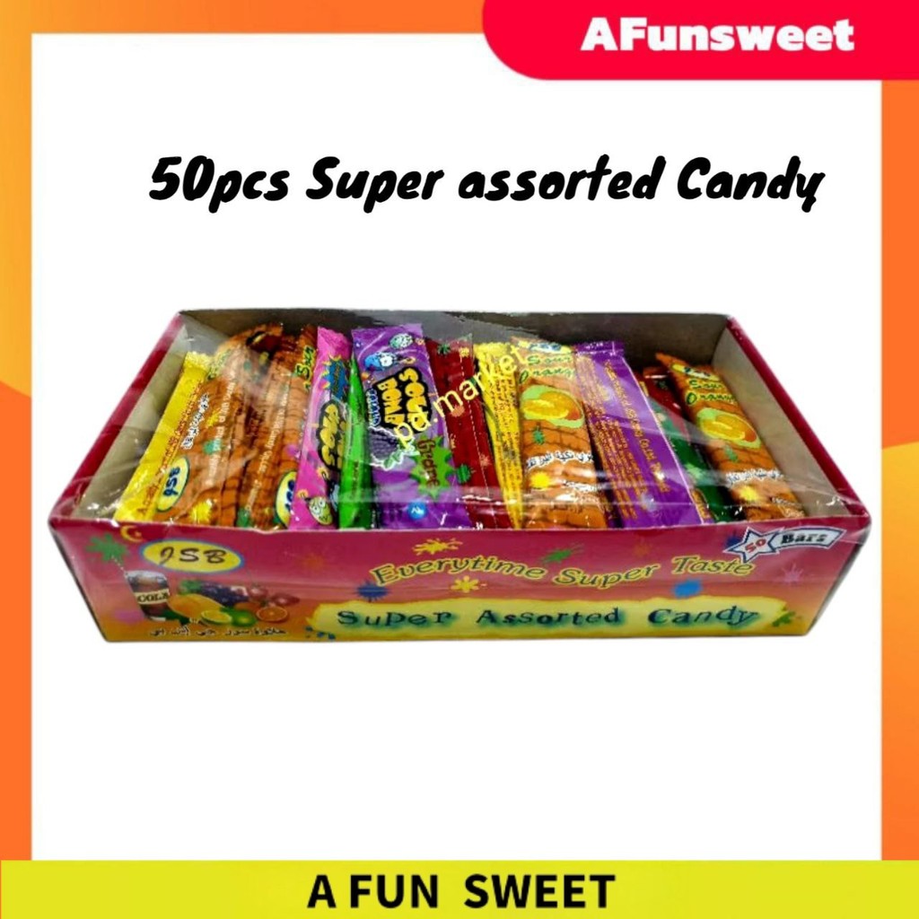 50pcs (300g) gsb Super Assorted Candy sour bomb | Shopee Malaysia