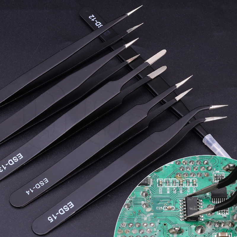 1/2/4Pcs ESD Anti-Static Stainless Steel Tweezers - Car Body Sheet ...