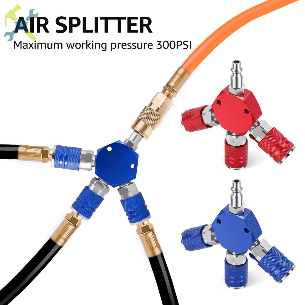 3 Way Air Manifold Air Hose Splitter Durable 1/4inch Quick Connect Air ...