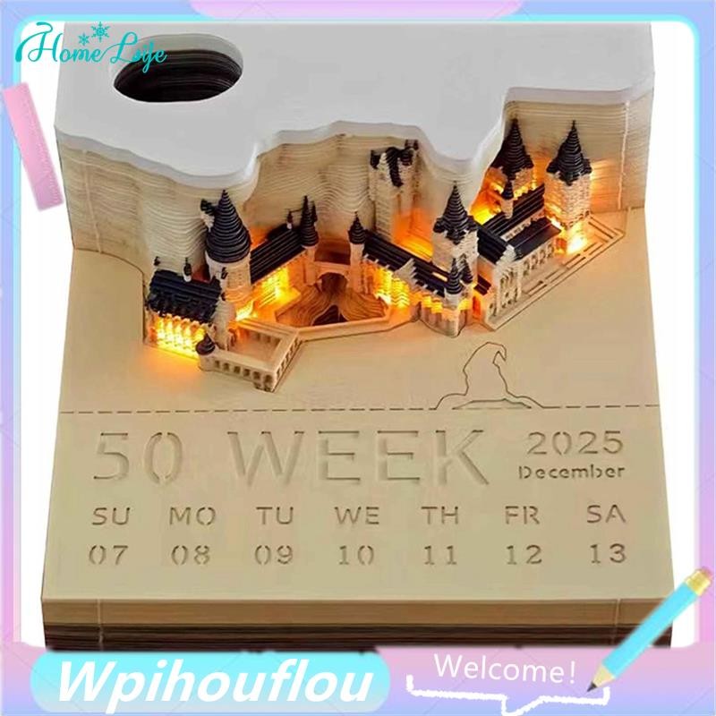 [HoME&life] Time Piece Calendar, 2025 Desk Calendar Memo Pad, 3D Magic ...