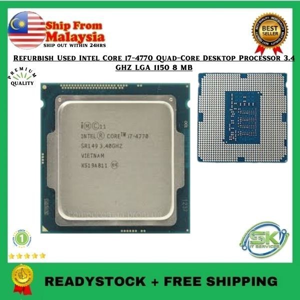 Refurbish Used Intel Core i7-4770 Quad-Core Desktop Processor 3.4 GHZ ...