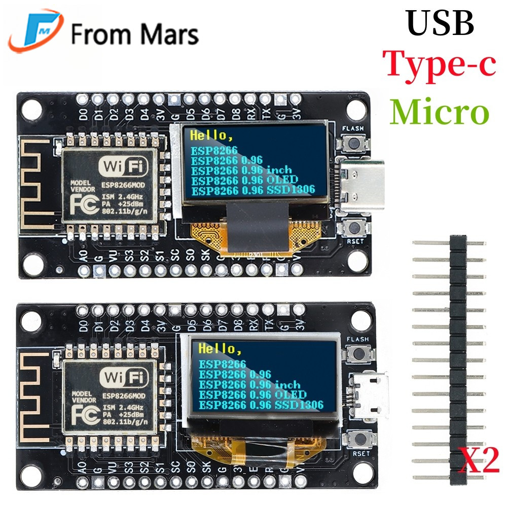 Nodemcu Esp8266 Experimental Board With 096 Inch Oled Display Ch340 Driver Module For Arduino
