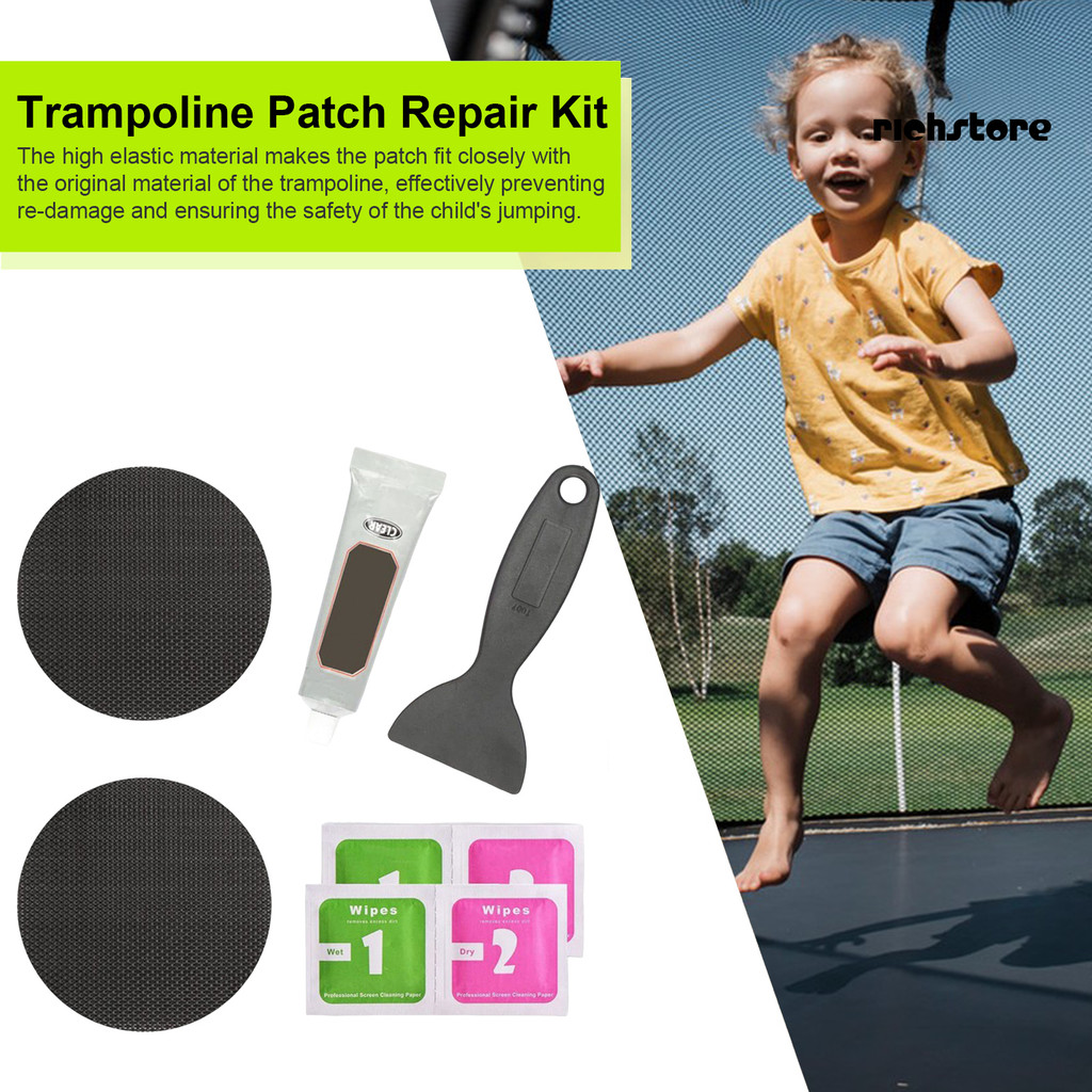[Rich] 1 Set 10CM Trampoline Repair Patch Kit with Scraper Glue Wiper ...