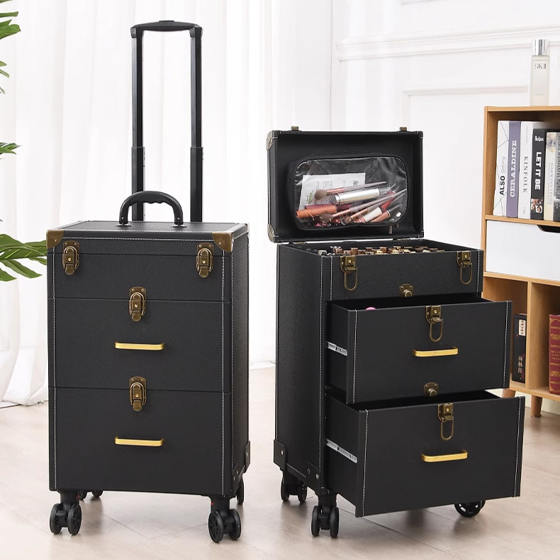 Makeup Case, Tattoo Artist Professional Portable Trolley Case For Home ...