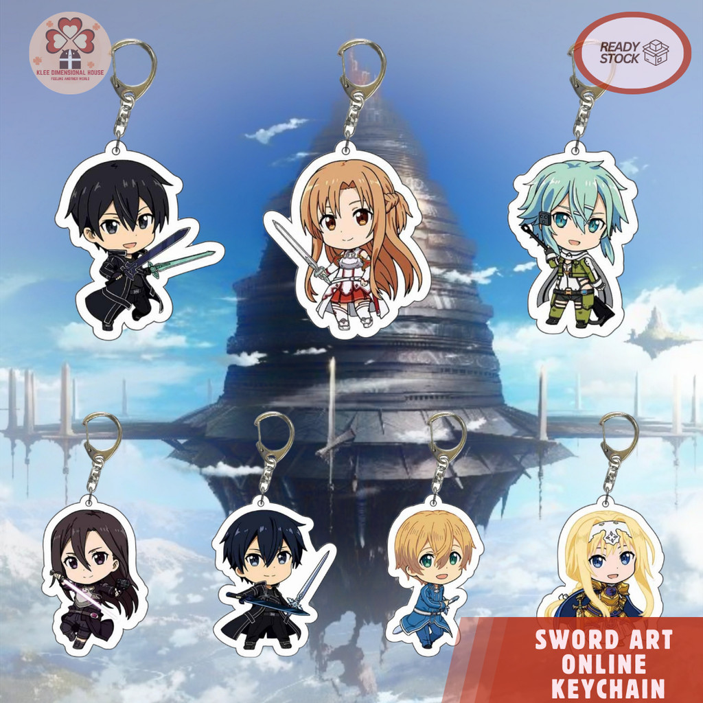 Sword Art Online Kirito, Asuna, Sinon, Alice, Eugeo Acrylic Keychain ...