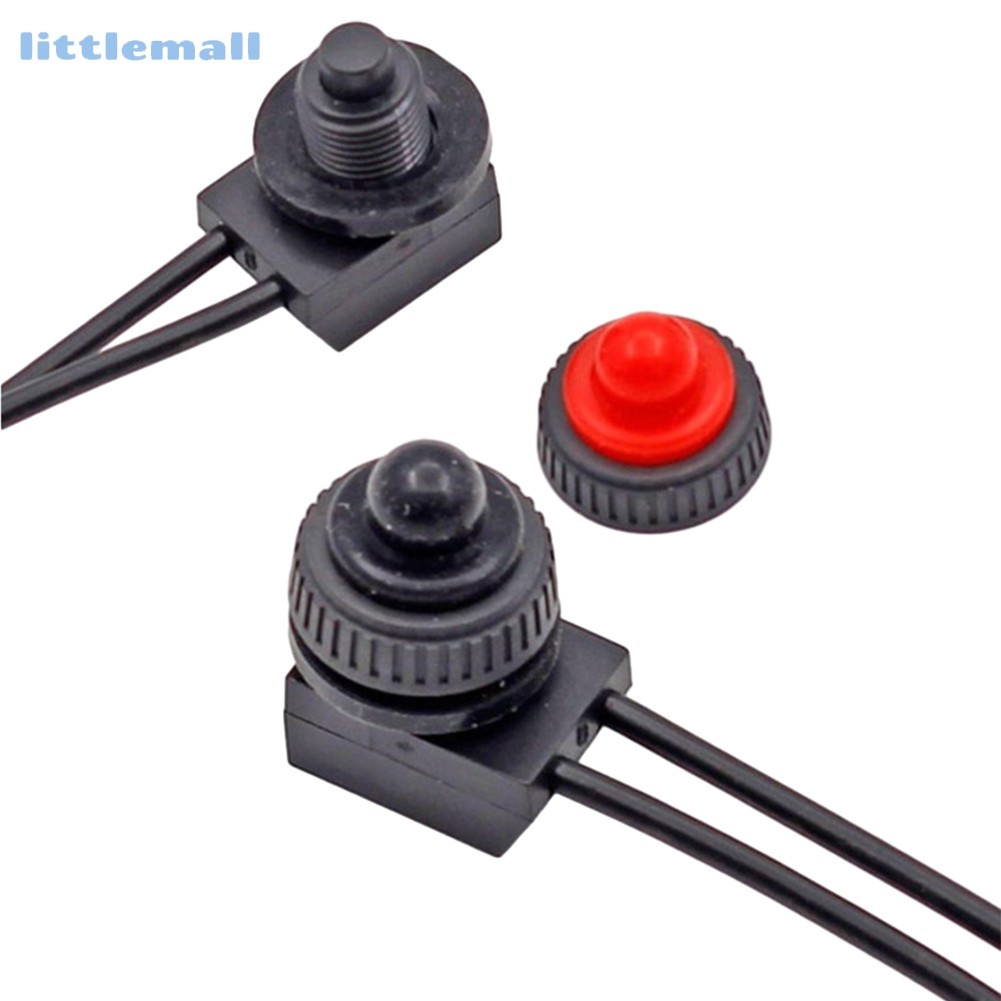 [LLMA]12V Waterproof Latching Push Button On-Off Switch With Leads Wire ...