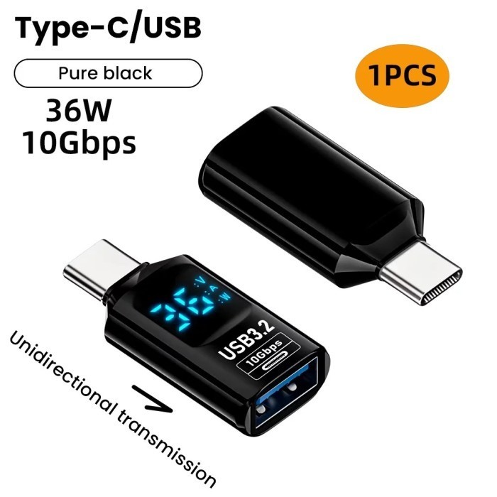 Usb Type C 3.2 To USB A Female 36 W With Power Meter Digital Display ...
