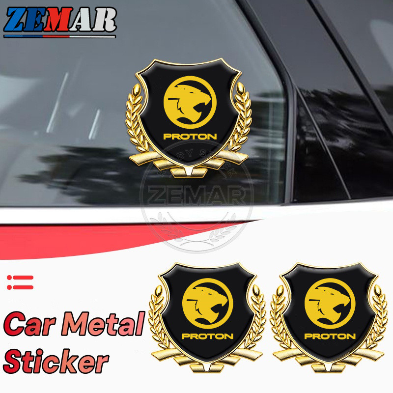 Proton Car 3D Metal Stickers Car Logo Side Window Side Door Badge ...