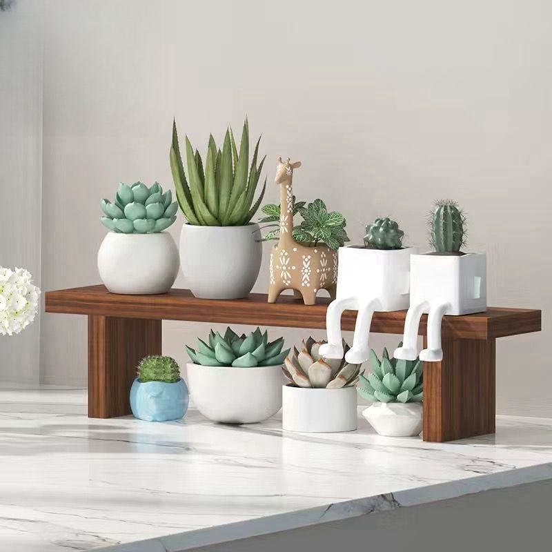 Bay Window Solid Wood Succulent Display Rack Multi-Layer Shelf Living ...
