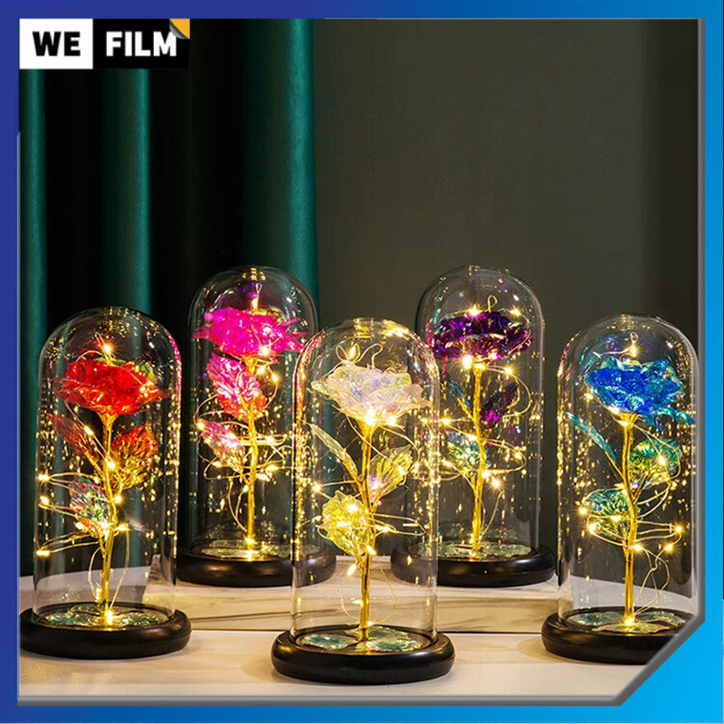 Valentine's Day Artificial Glass Flower LED Light Wedding Party ...
