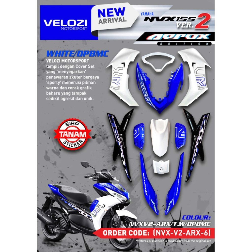 Cover Set VELOZI YAMAHA Coverset NVX155 NVX V2 VELOZI 41 Design Line ...