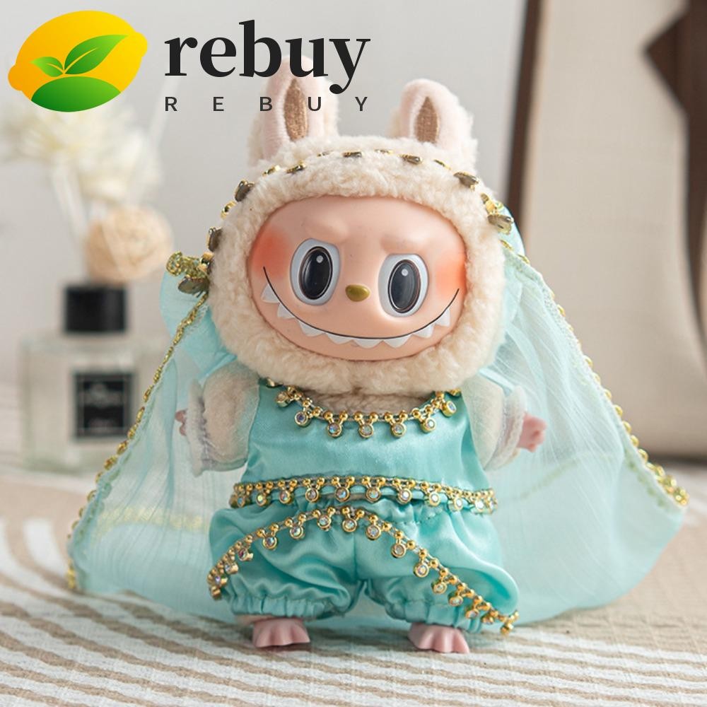 REBUY 17cm Labubu Time Clothes, Animal Jumpsuit Plush 17cm Labubu Doll ...