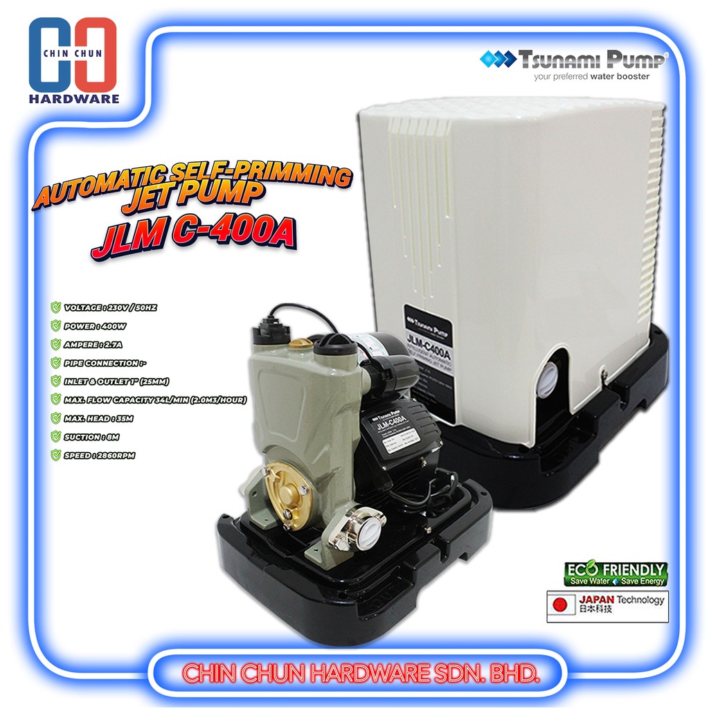 TSUNAMI JLM-C400A INTELLIGENT AUTOMATIC SELF-PRIMING PUMP (12MONTH ...