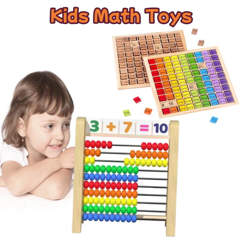 Children's Math Abacus Mental Wooden Puzzle Beads Abacus Counting Frame ...