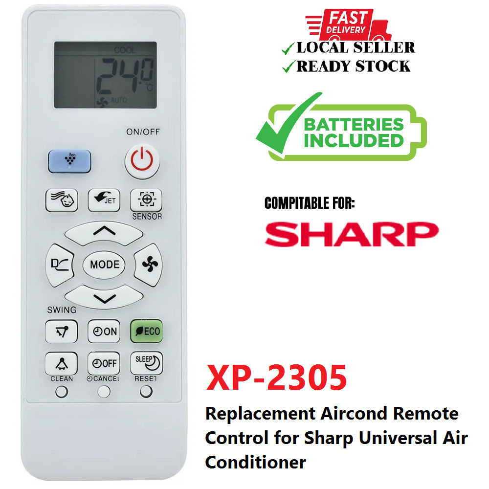 Replacement Aircond Remote Control for Sharp Universal Air Conditioner ...