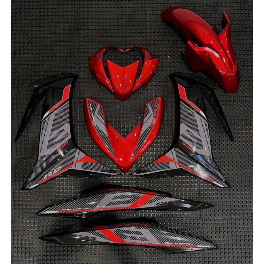 COVERSET MAGICBOY HLD LC135 V8 EXCITER RC MERAH TAMPAL SIAP STICKER ...