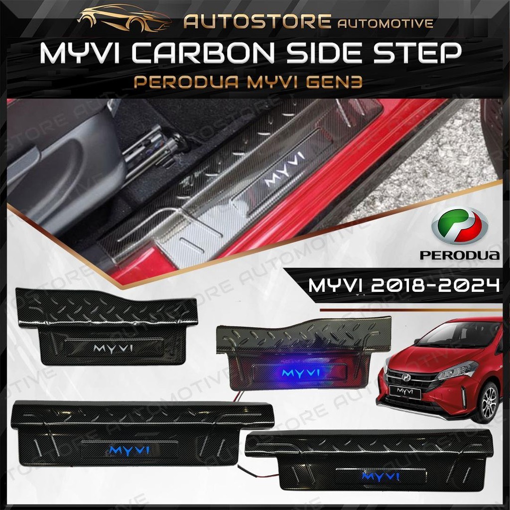 PERODUA MYVI 2018-2025 GEN3 Myvi Side Steel Plate Carbon Door LED Side ...