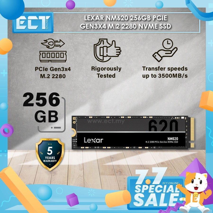 Lexar NM620 256GB / 512GB / 1TB / 2TB PCIe Gen3x4 M.2 2280 NVMe SSD ...