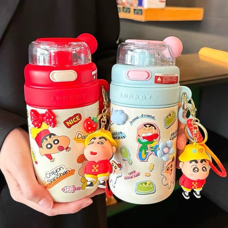 Crayon Shinchan Stainless Steel Mug 480ml High-Capacity Retention Water Bottle banpresto ...