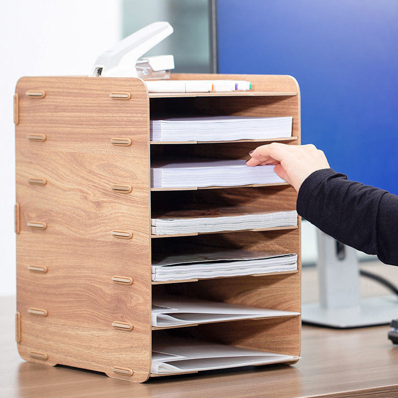 Fold Folder Folder Shelf Desktop Multi-Layer Data Rack Storage Desk ...